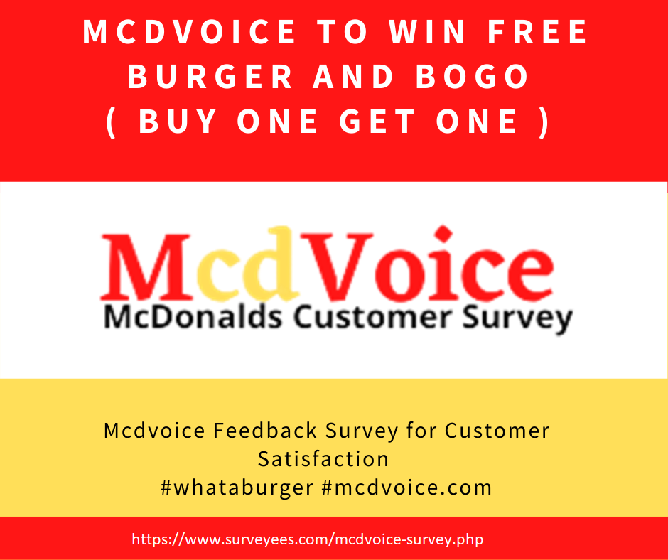 McDVOICE Survey on www.mcdvoice.com McDonald's Customer Satisfaction Survey